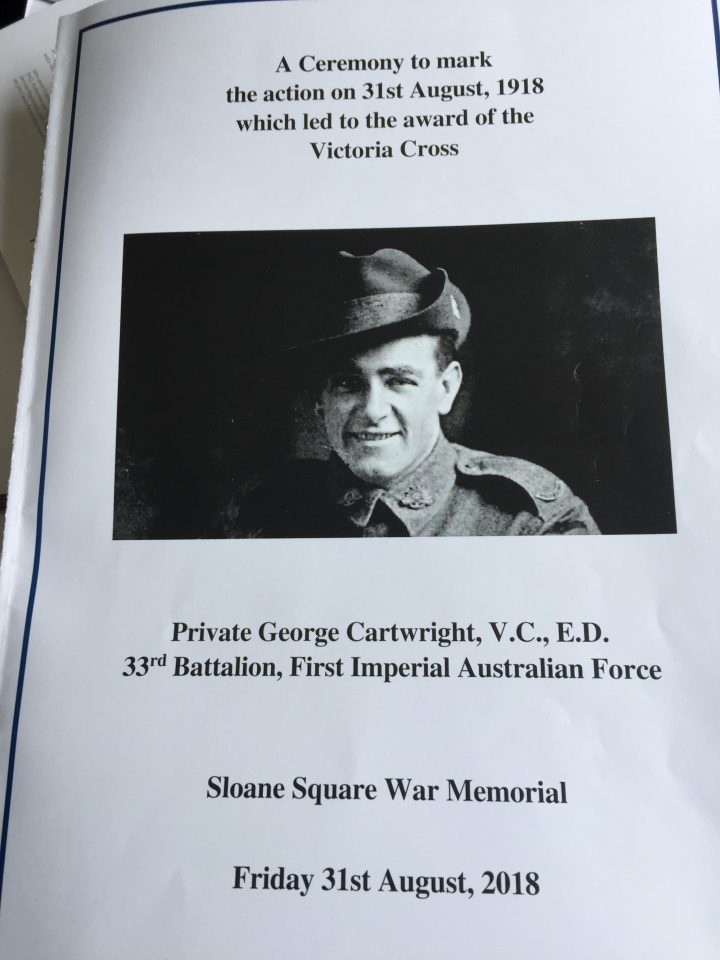 The Chelsea Society | Private George Cartwright, V.C.